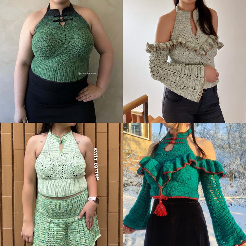 Huā Cheongsam Top Crochet Pattern | In-depth PDF Crochet Pattern With ...