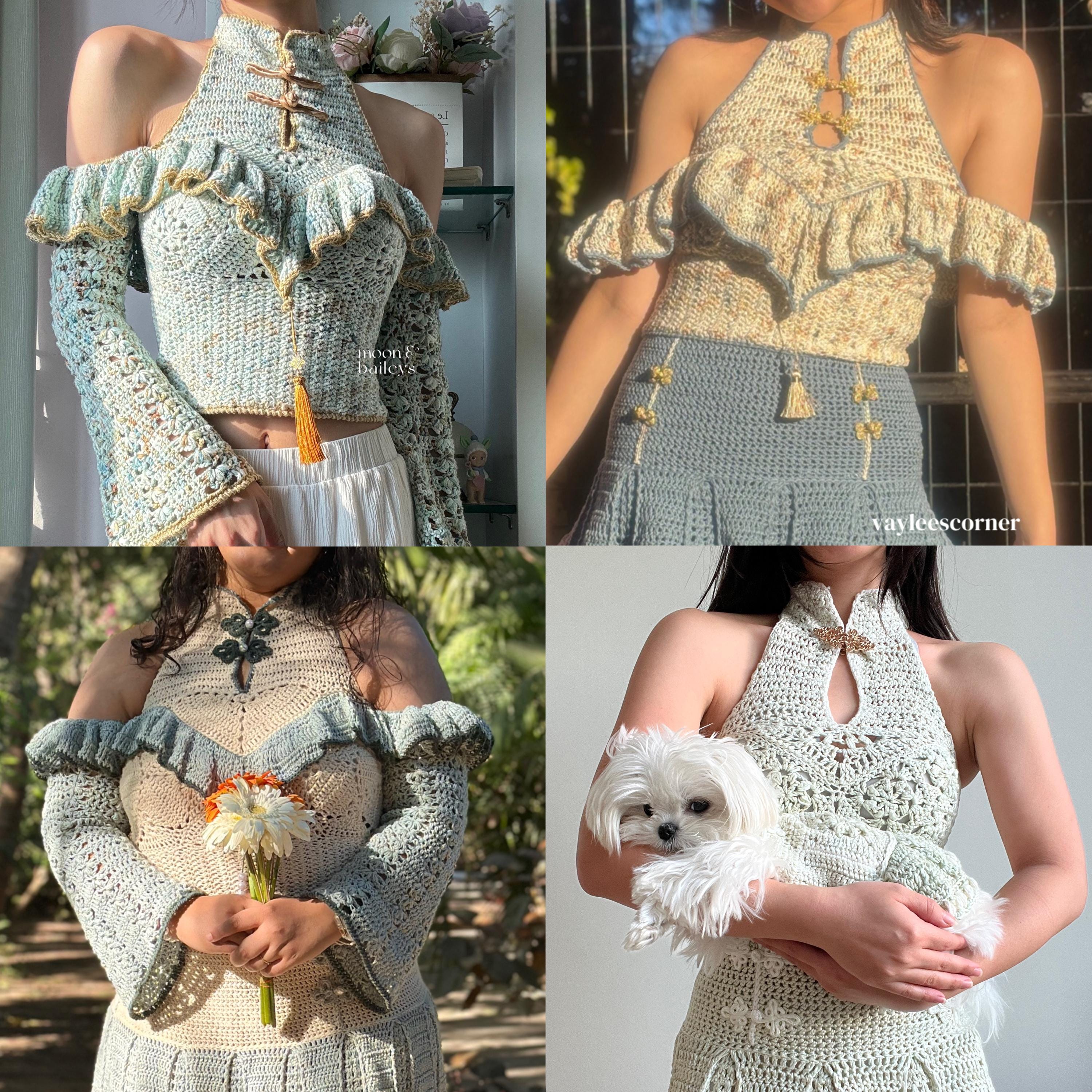 Huā Cheongsam Top Crochet Pattern | In-depth PDF Crochet Pattern With ...