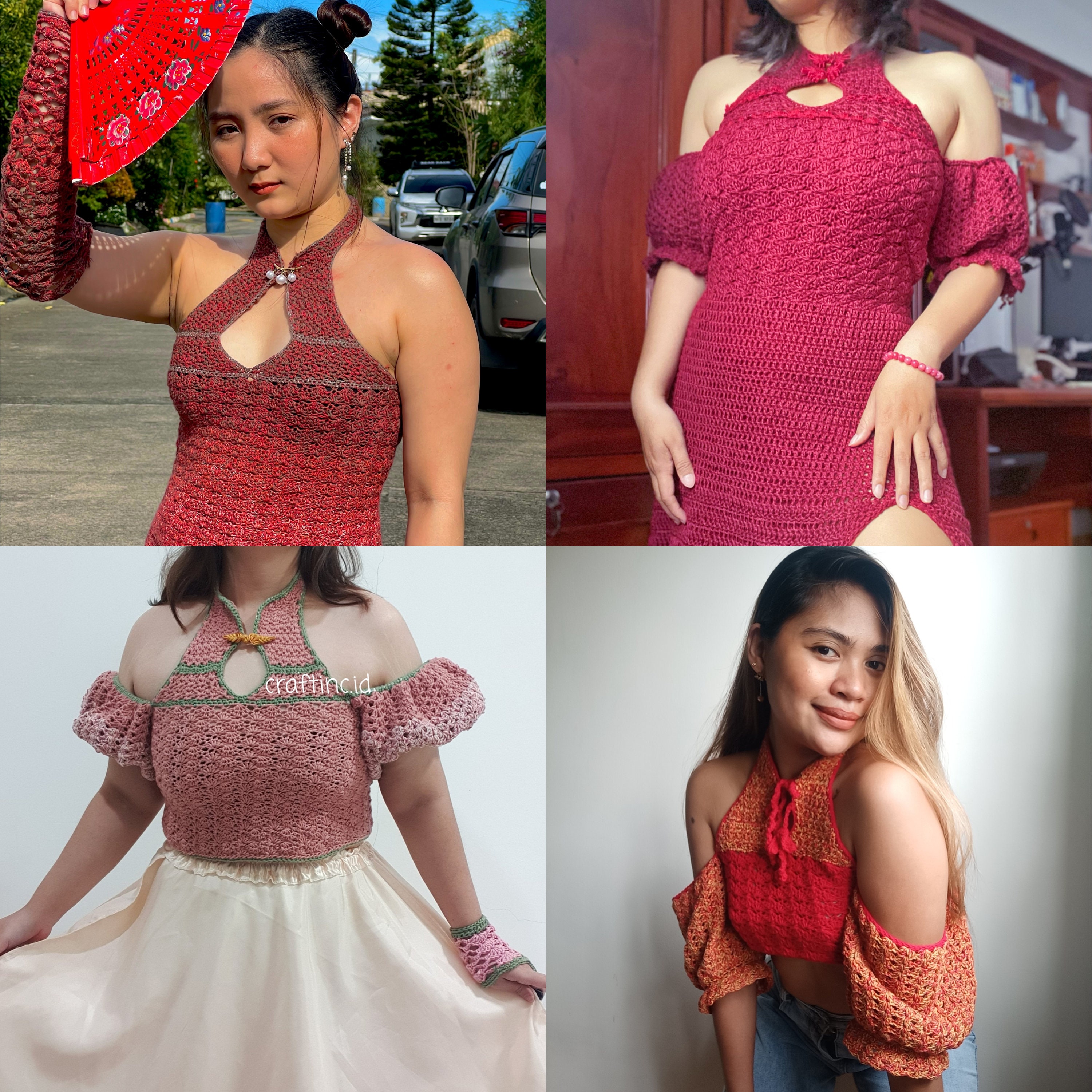 Maevis Cheongsam (top / Dress & Gloves) | In-depth PDF Crochet Pattern ...