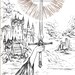 Art Tarot Card Print xvi. the Tower Ink Illustration in Black and White ...