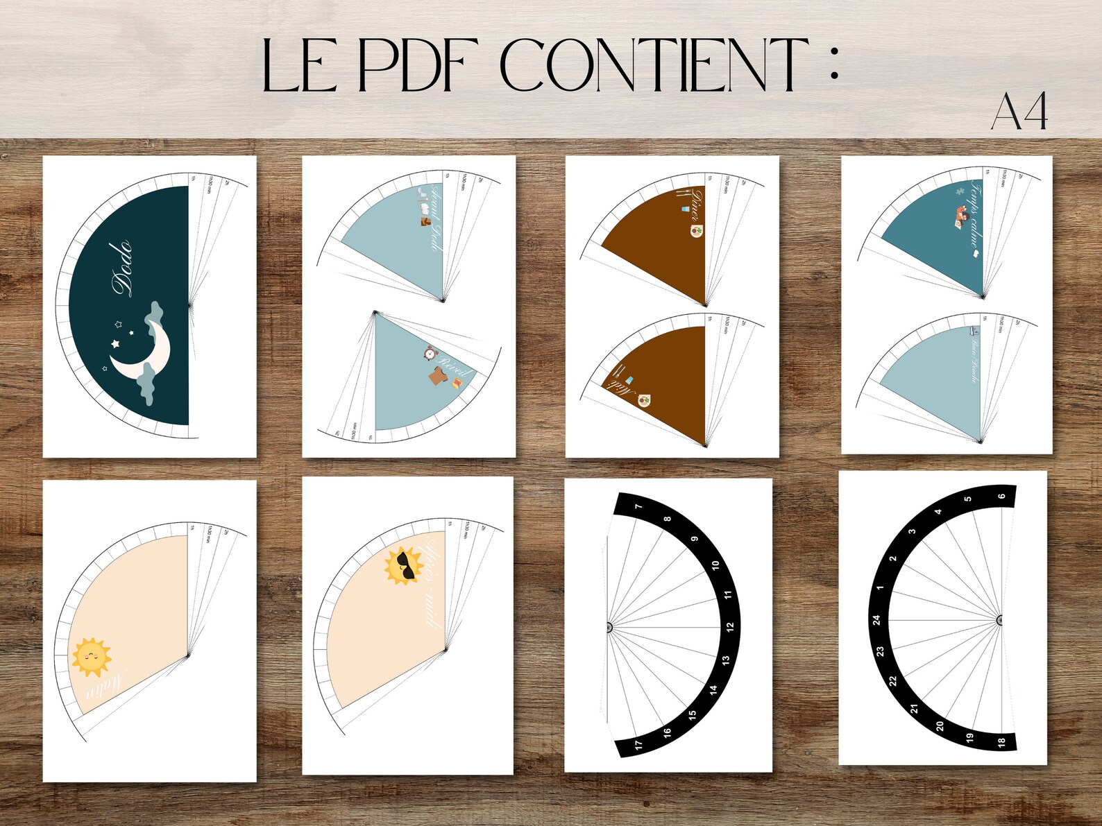 Horloge 24H personnalisable version moments format pdf rythme - Etsy France