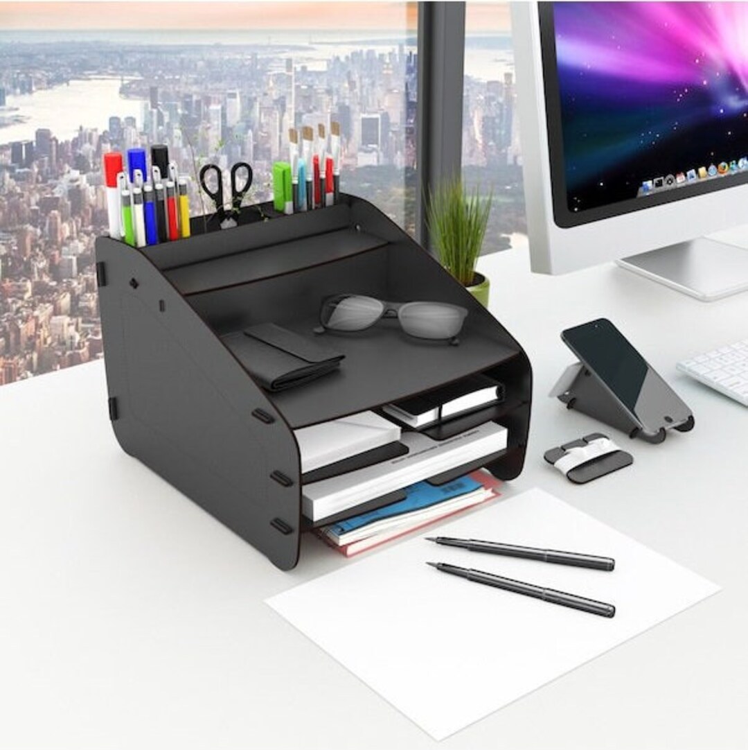 Desk Supplies Organizer, Paper Organizer for Desk, Paper Holder Desk ...