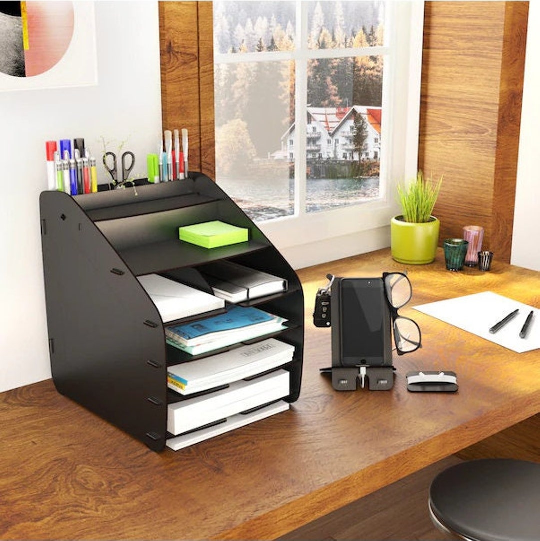 Wooden Desk Organizer With for Stationery, Desk Organizer, Office Depot ...