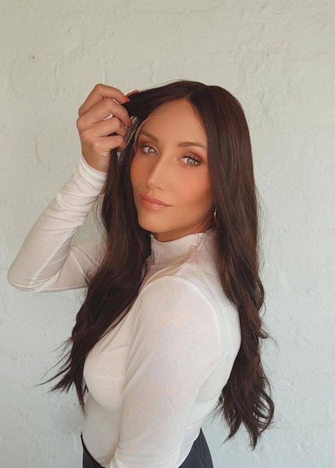 NO RAINCHECKS 24" Lace Front Premium Heat-resistant Fibre Wig. Rich Brunette. Sm-lge Adjustable ...