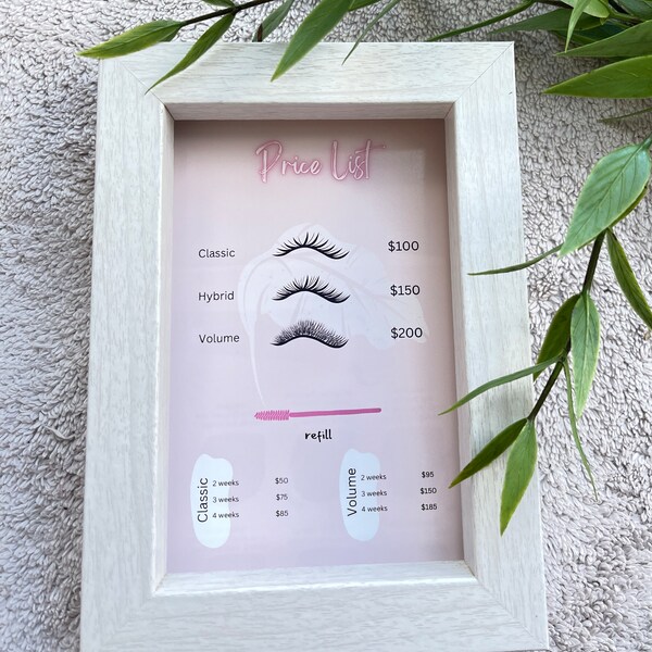Lash Price List - Etsy