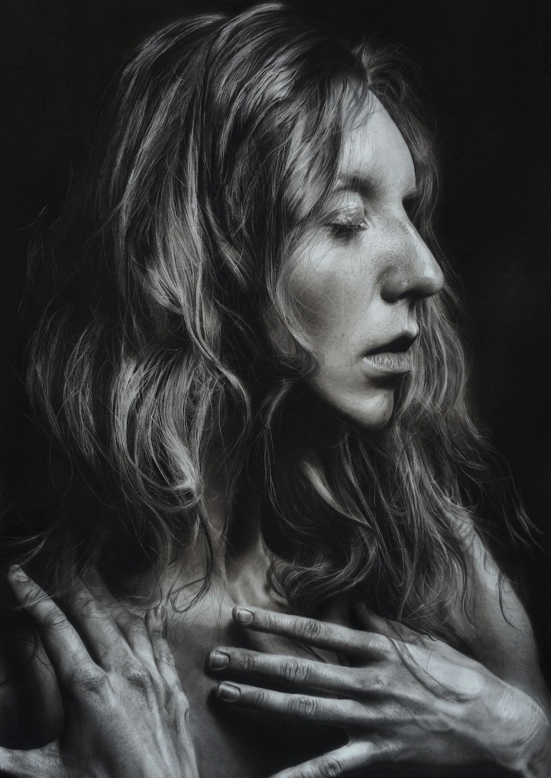 Portrait/figurative Realism Drawing - Etsy