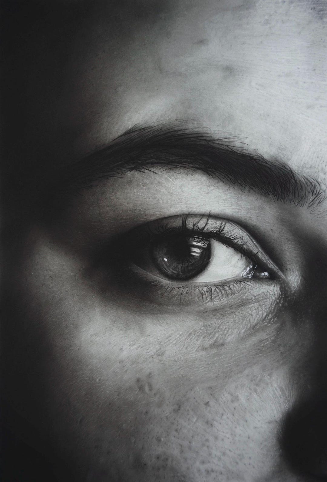 Hyperrealistic Drawing of an Eye With Charcoal/graphite - Etsy