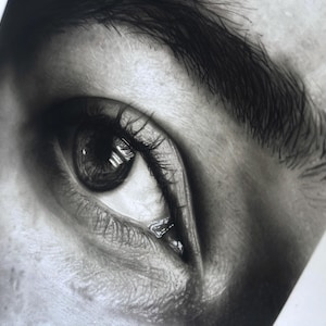 Hyperrealistic Drawing of an Eye With Charcoal/graphite - Etsy