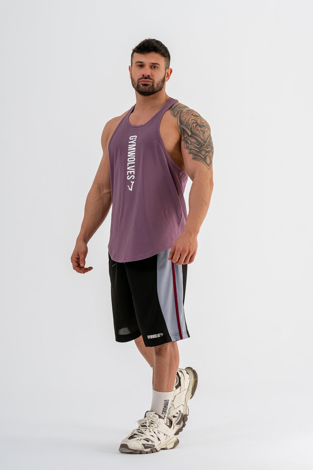 Gymwolves Sports Athlete Stringer Workout Tanktop Purple - Etsy