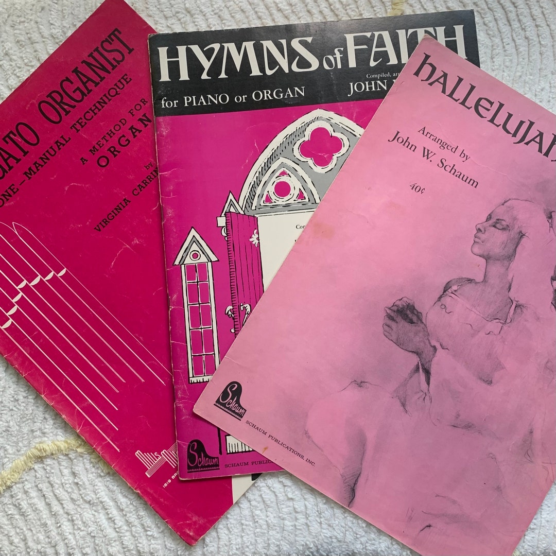 3 Very Used Sets of Vintage Sheet Music With Pink Covers for Junk ...