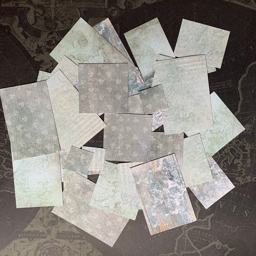 Scrapbook Paper Cut Into Small Sizes for Junk Journals, Paper Crafting ...