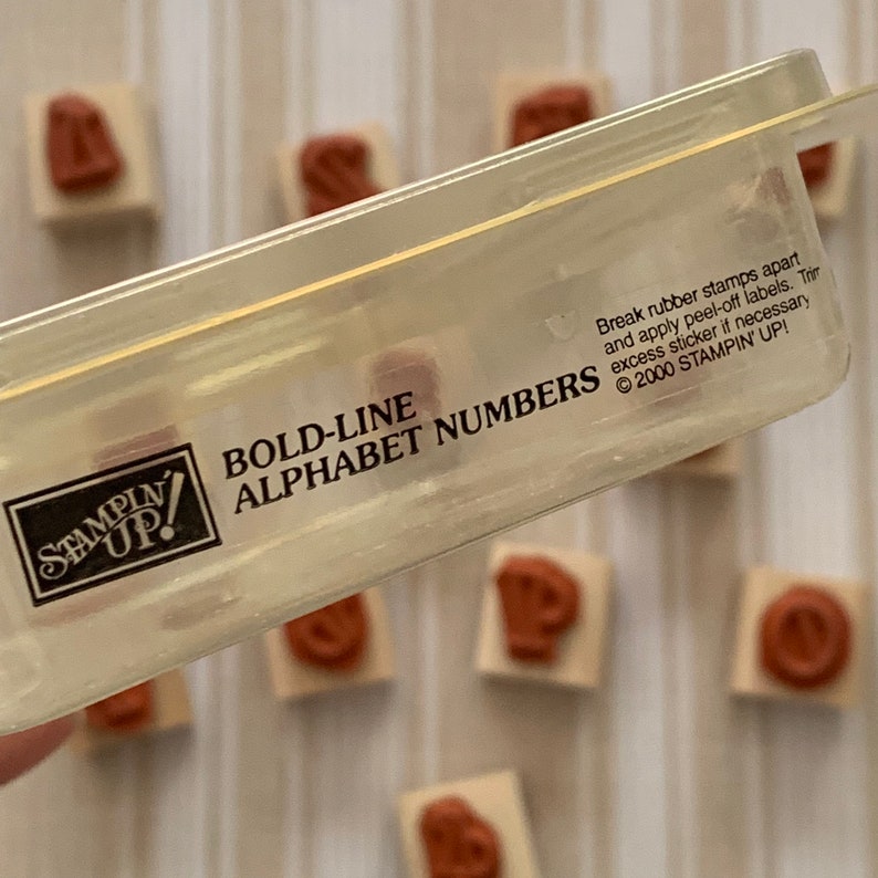 2000 Stampin up bold Line Alphabet Numbers 12 Stamp Set - Etsy
