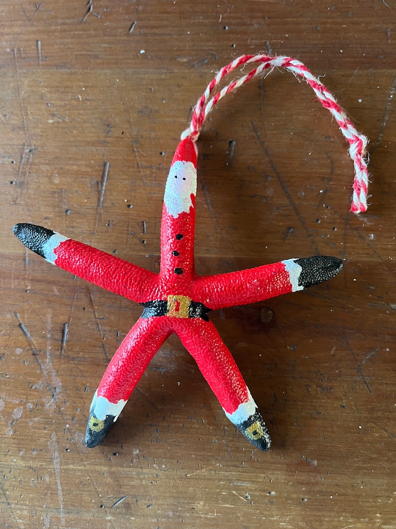 Starfish Santa Ornament - Etsy