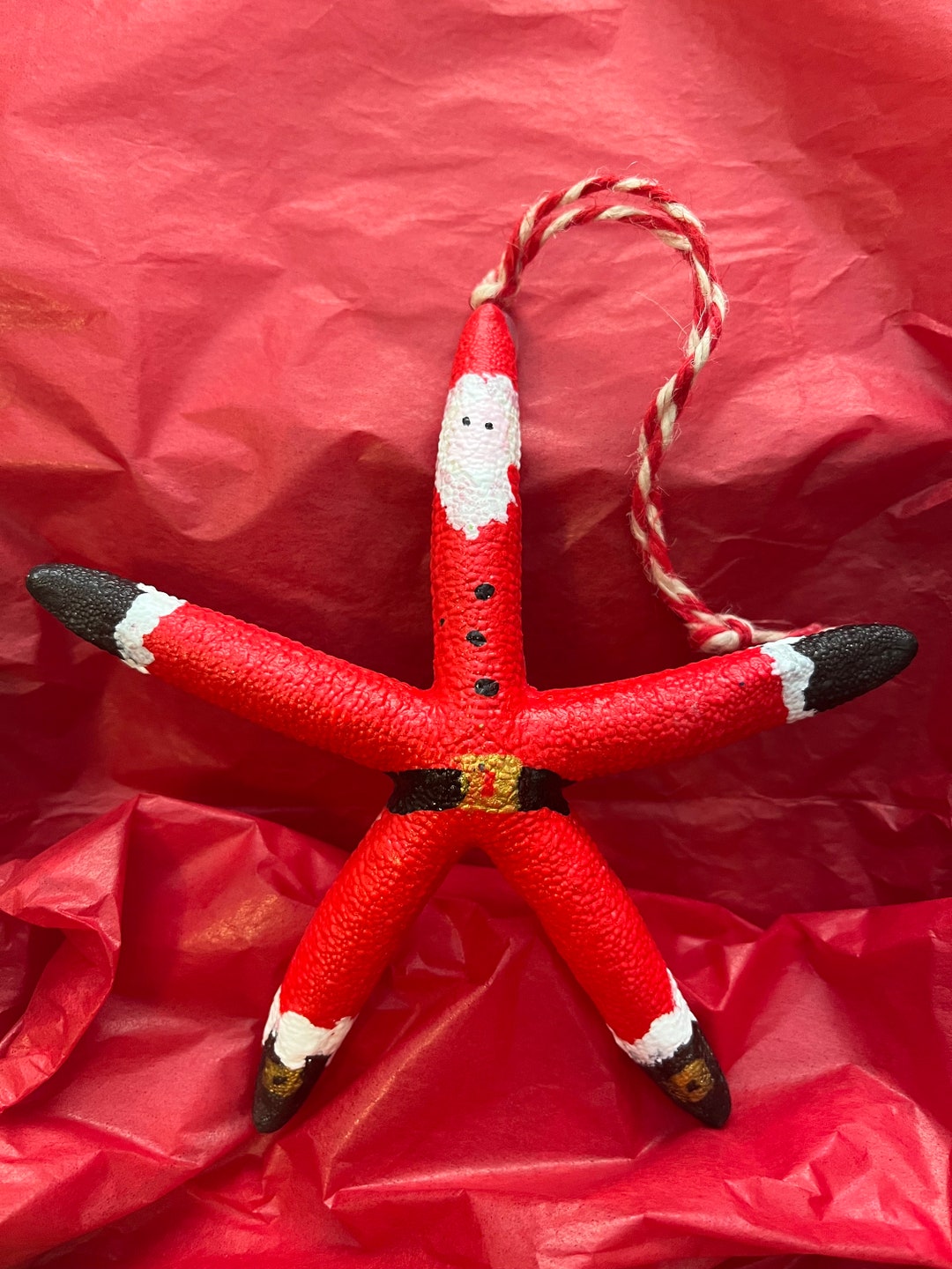 Starfish Santa Ornament - Etsy