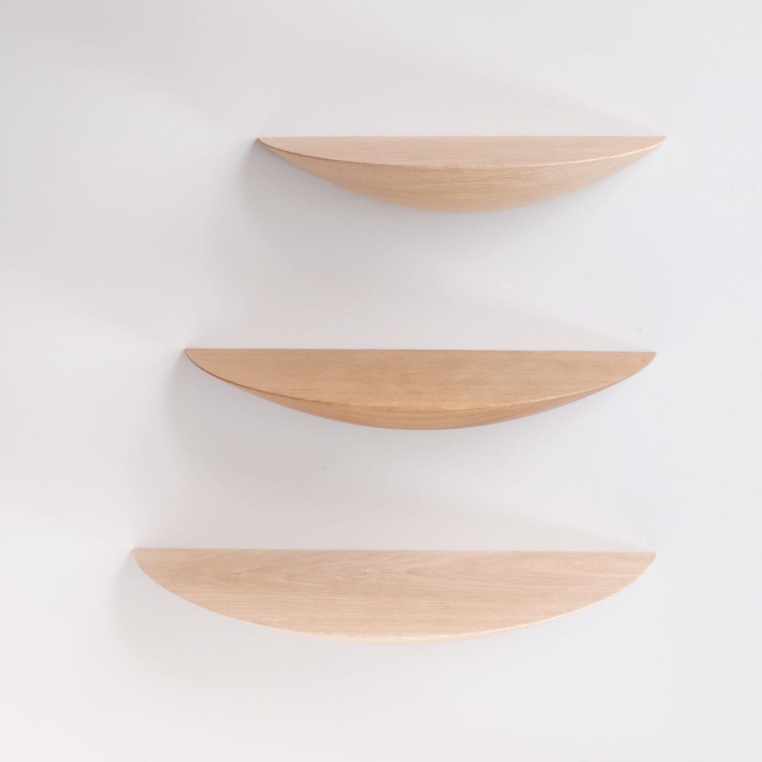 Wood Round Floating Shelf, Wall Wooden Decor Shelfves, Mini Wooden ...