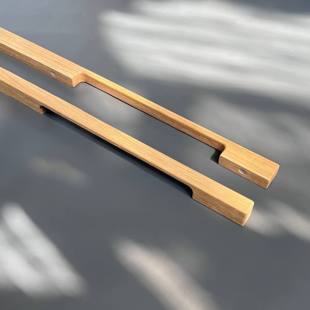 Extra-long Wooden Wardrobe Handles, Large Cabinet Pulls, Wooden Closet ...