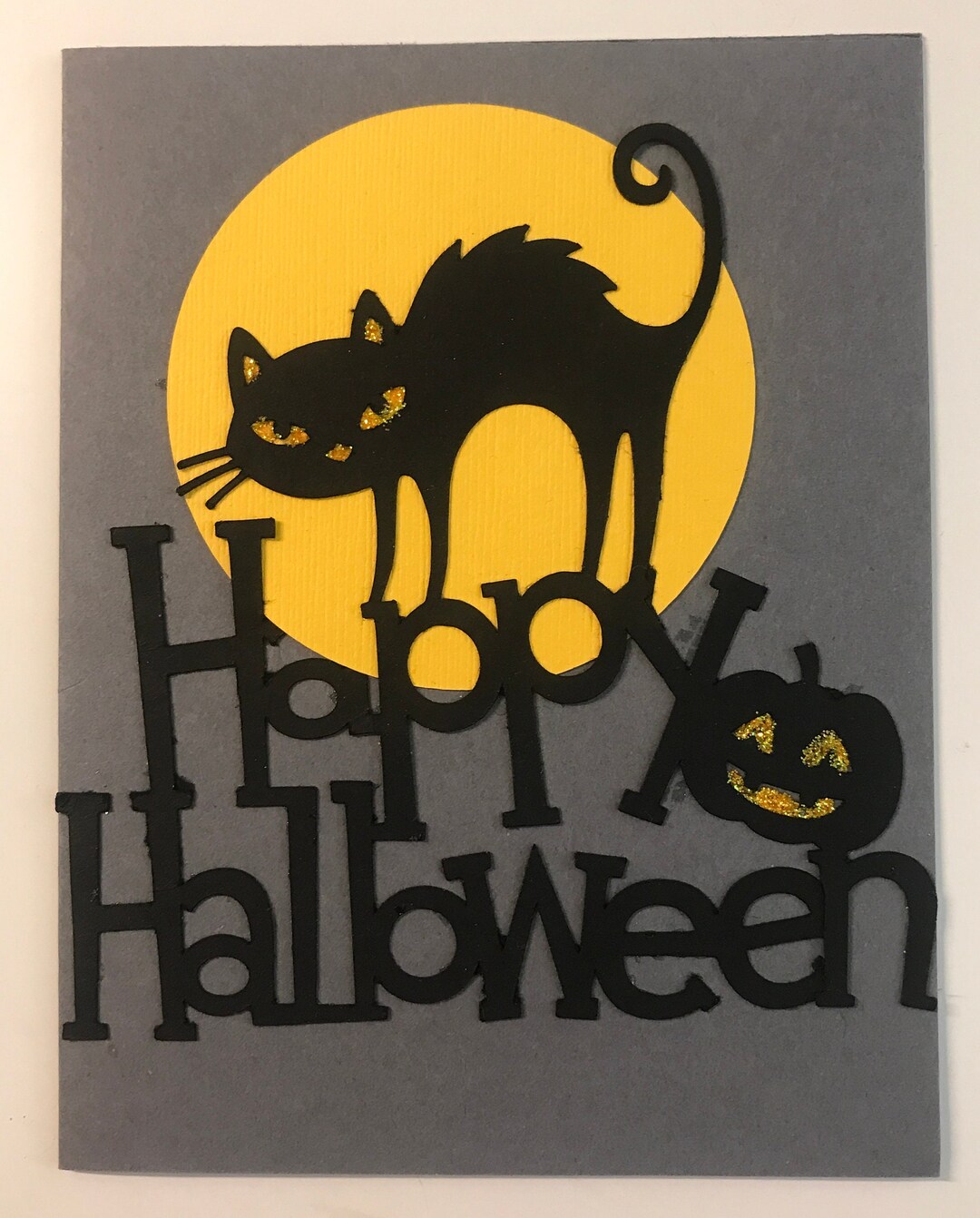 Custom black Cat Halloween Card - Etsy