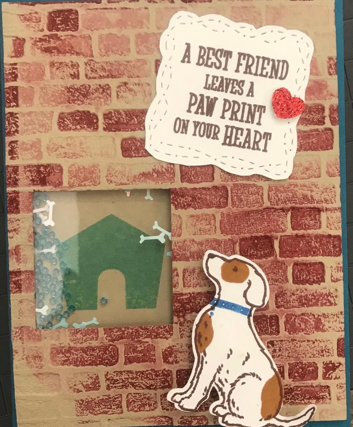 Custom 3D Shaker paw Prints on Your Heart Pet/dog Card - Etsy