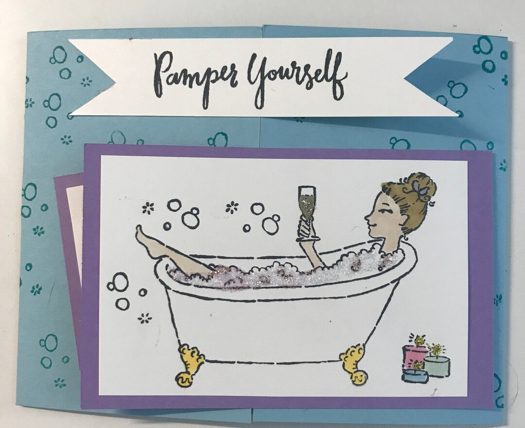 Handmade bubble Bath Greeting Card - Etsy