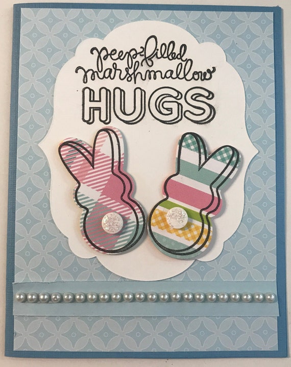 Custom 'peep-filled Marshmallow Hugs' Greeting Card - Etsy