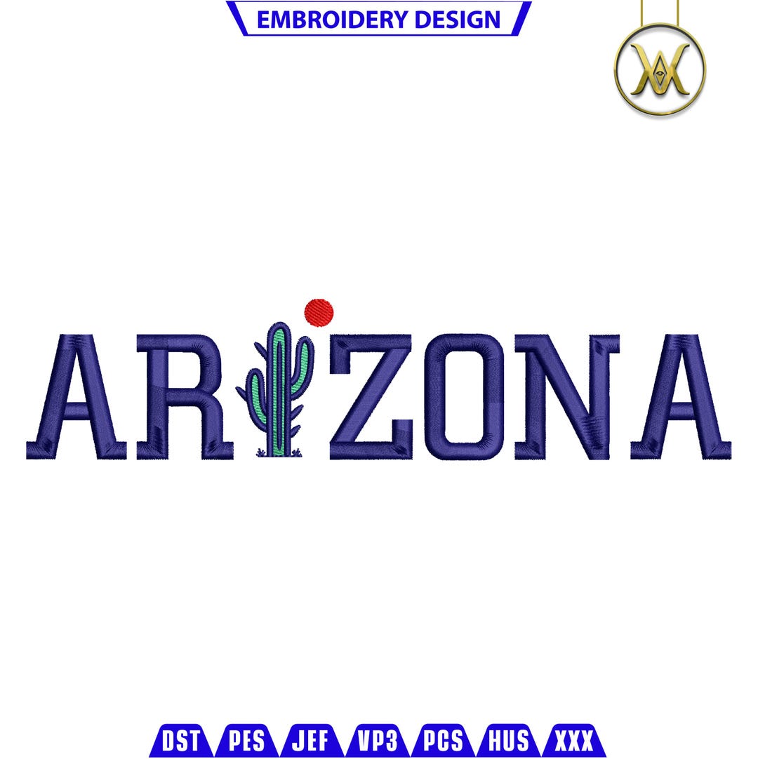 Arizona Embroidery Design File: State Outline (4 Sizes) (digital ...