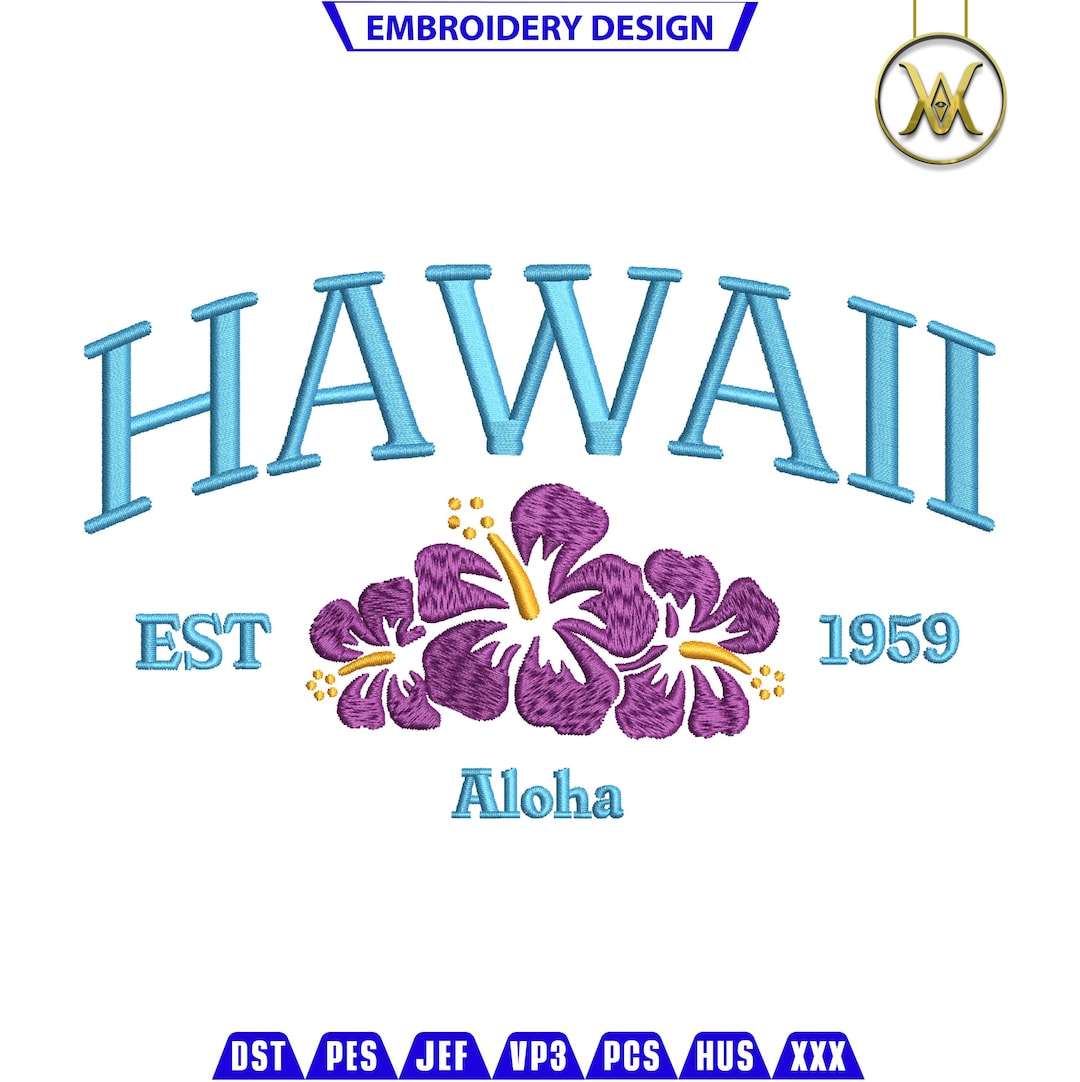 Hawaii Aloha Symbol Embroidery Design | State Embroidery File | City ...