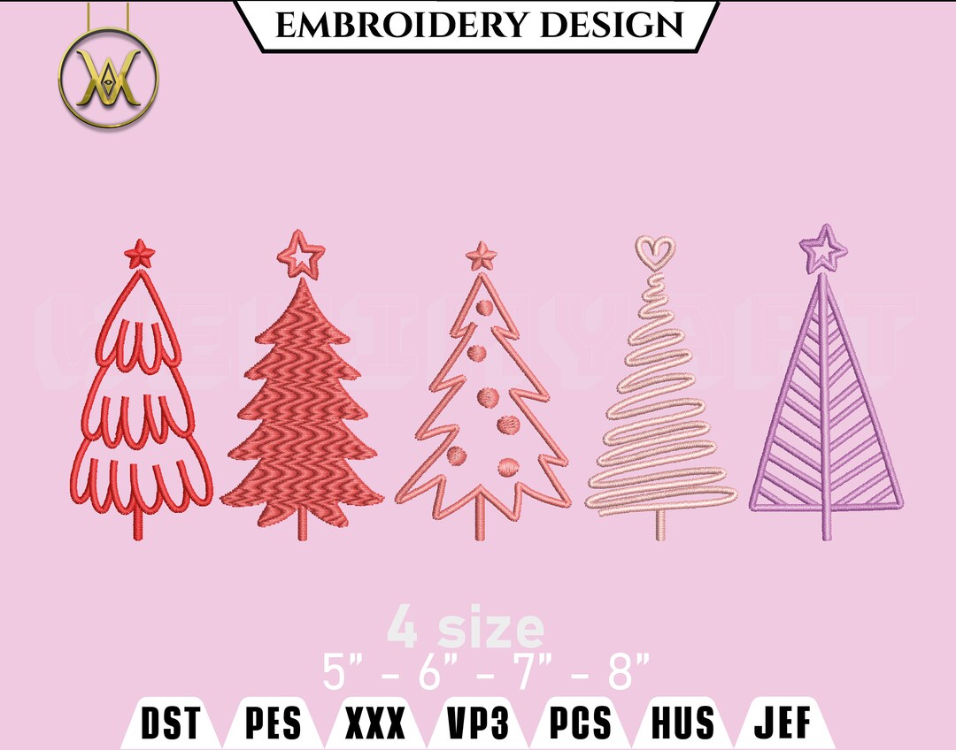 Christmas Tree Embroidery File, Embroidery , Digital Download ...