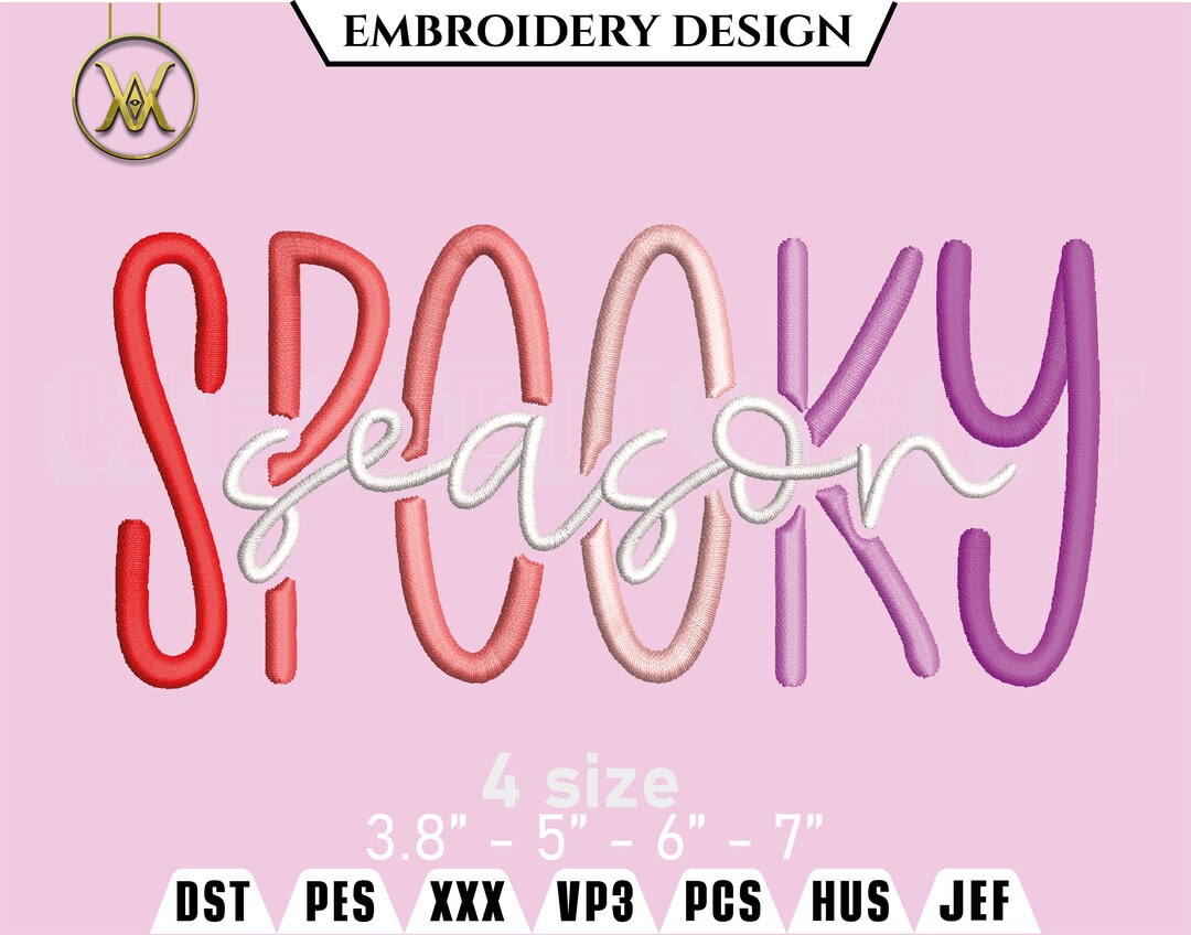 Spooky Season Embroidery Files, Trendy Embroidery Files, Instant ...
