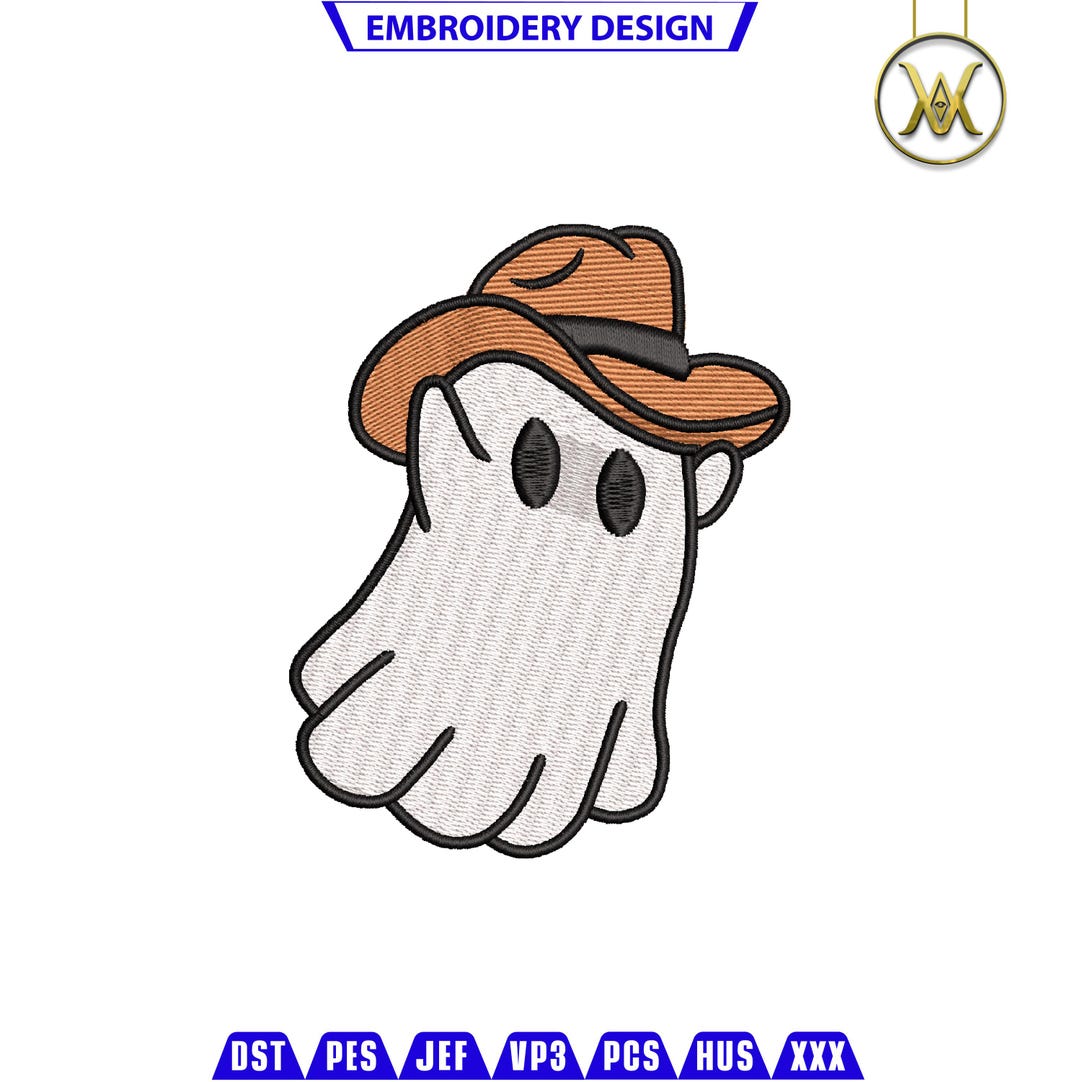 Boo Cowboy Ghost Embroidery Design Halloween Embroidery File Digital ...
