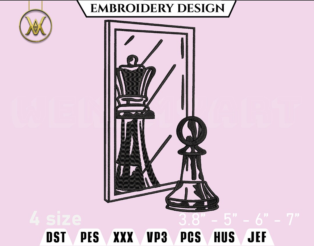 Chess Piece Dream Embroidery File King Embroidery Black Embroidery Intelligent Embroidery Pes Etsy