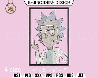 Rick and Morty Emrbroidery Design - Etsy