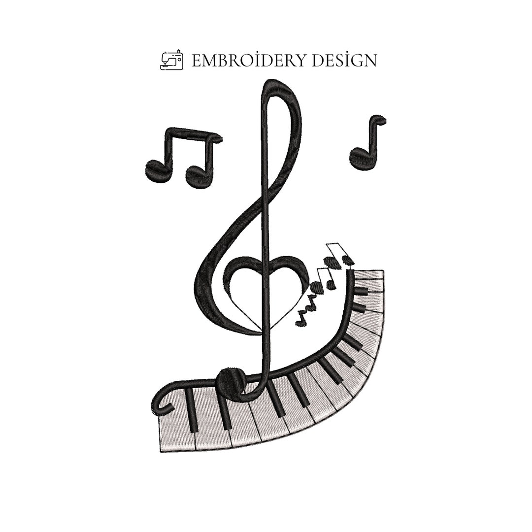 Music Note Embroidery Designs Note Digital Download Piano Embroidery ...