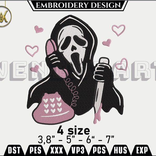 Scream Ghost Face Embroidery - Etsy
