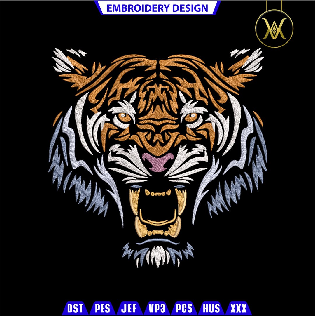 Tiger Large Machine Embroidery Design | Animal Embroidery | Trendy ...