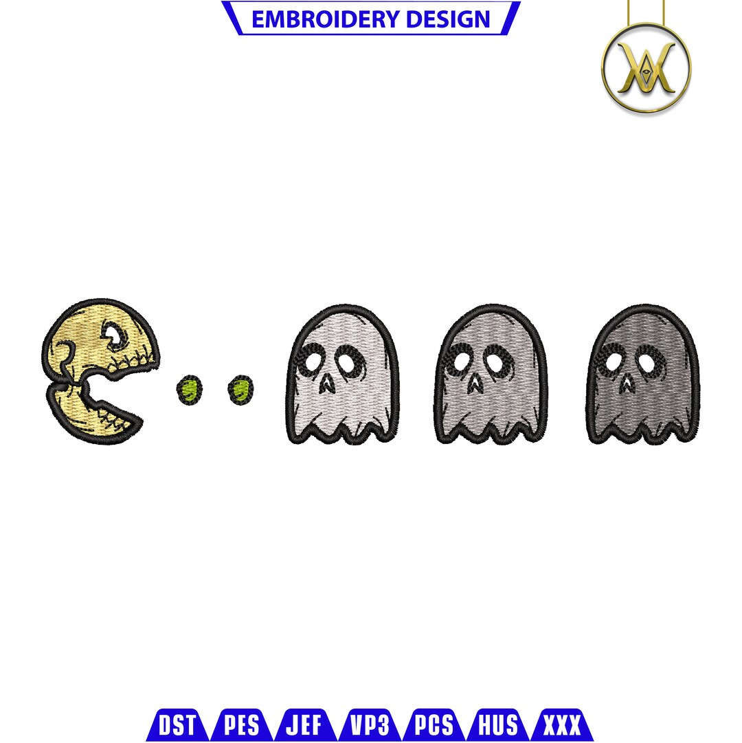 Skull Gaming Embroidery File | Game Embroidery | Ghost | Skeleton | PES ...