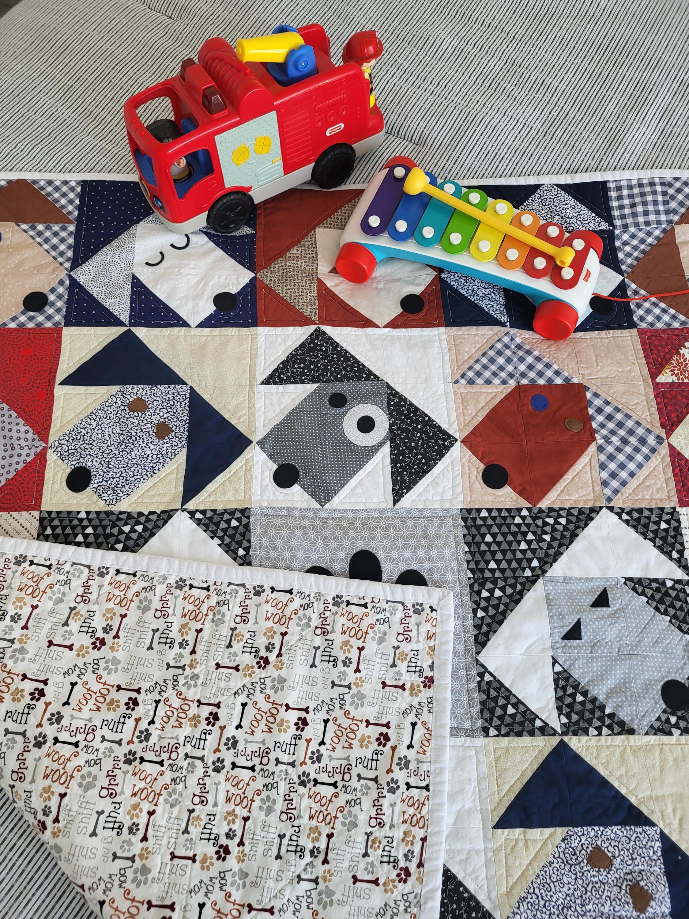 Dog Quilt, Two Dozen Pups Quilt, Kids Quilt, Boy's Quilt, Girl's Quilt ...