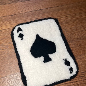 Ace Rug | Ace of Spades Rug | Playing Card Rug | Mini Ace Card Rug ...