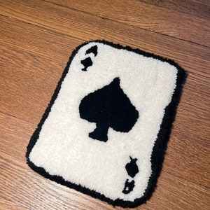 Ace Rug | Ace of Spades Rug | Playing Card Rug | Mini Ace Card Rug ...