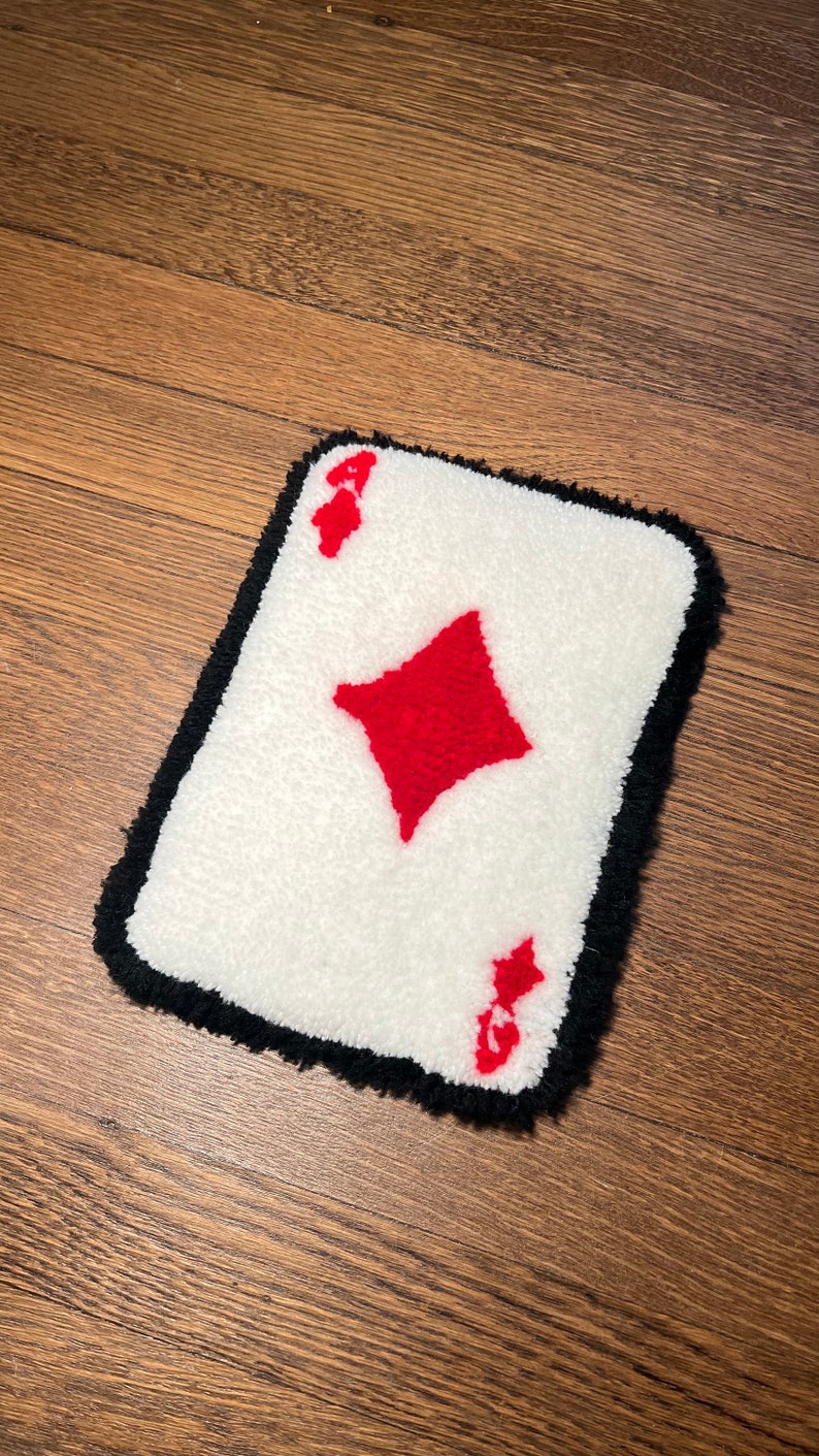 Ace Rug | Ace of Diamonds Rug | Playing Card Rug | Mini Ace Card Rug ...
