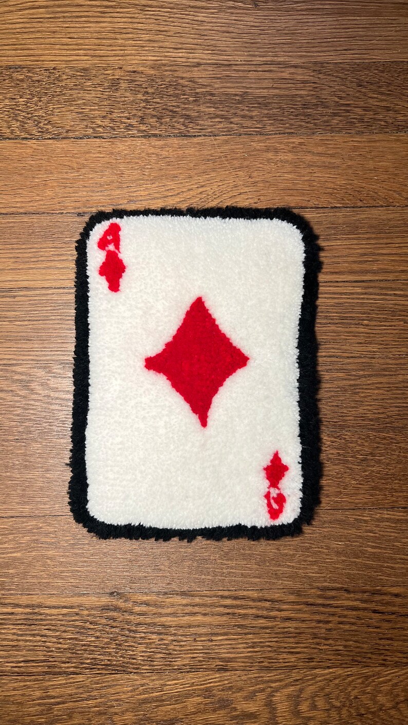 Ace Rug | Ace of Diamonds Rug | Playing Card Rug | Mini Ace Card Rug ...