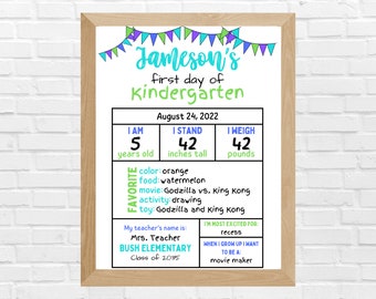 Editable Printable First Day Back to School Sign, Reusable Poster ...