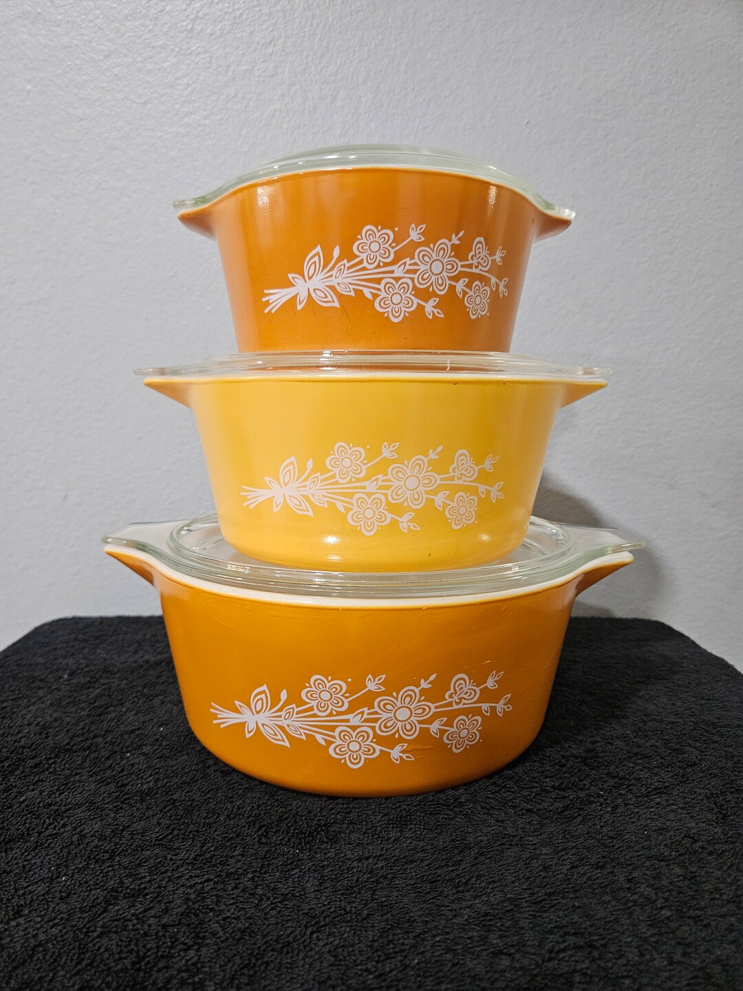 Pyrex Butterfly Gold Redesign Round Casserole Set - Etsy