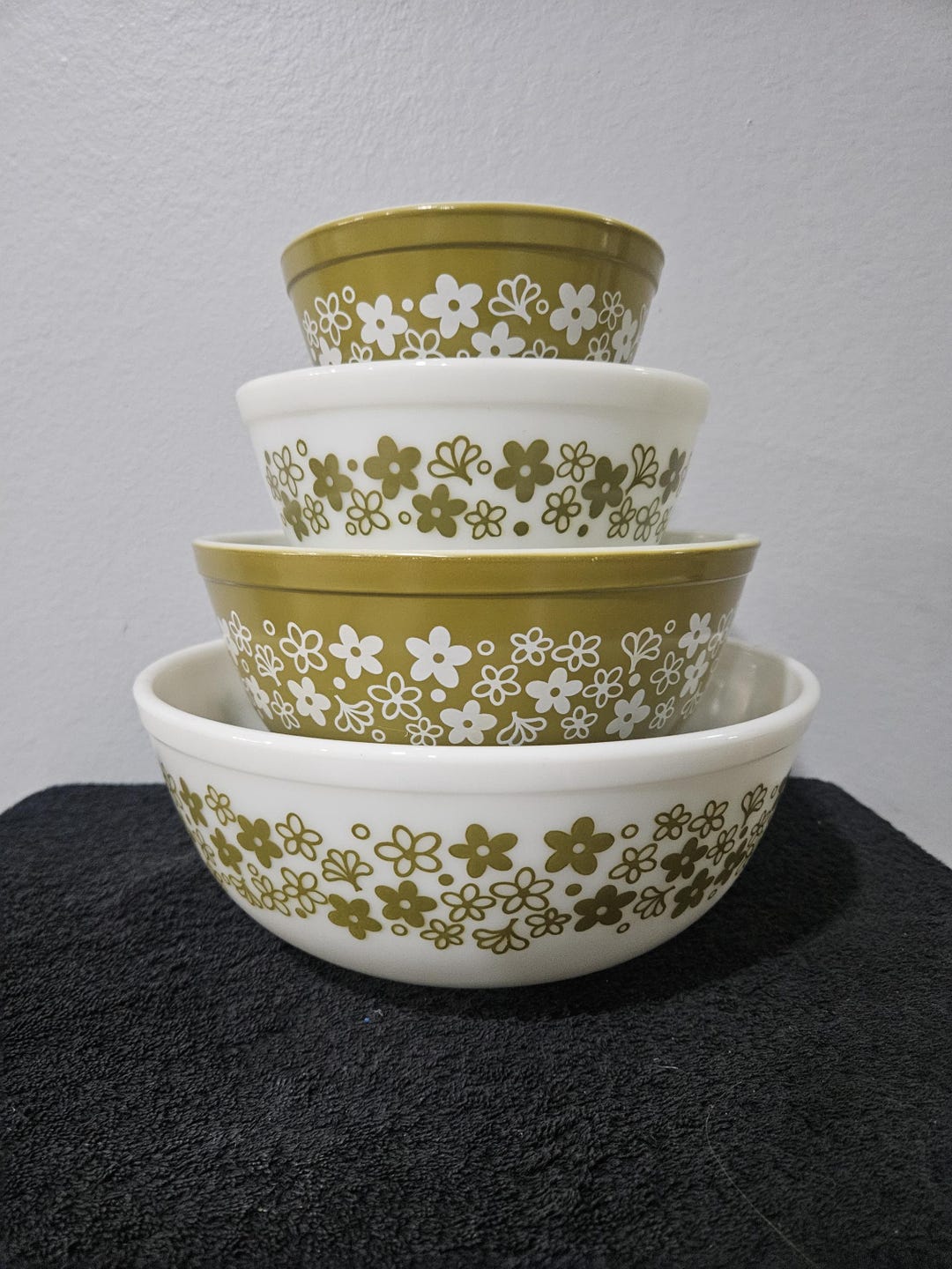 Pyrex Spring Blossom Green Mixing Bowl Set - Etsy