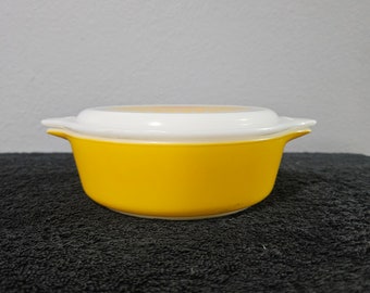 Pyrex Casserole Dish 1 1/2 Quart Yellow Orange Daisy 474 B With Lid ...