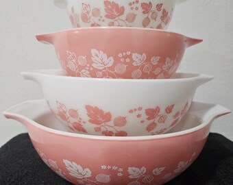 Pyrex Pink Gooseberry Cinderella Mixing Bowl Set - Etsy
