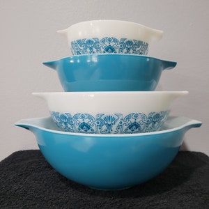 Pyrex Horizon Blue Cinderella Mixing Bowl Set - Etsy