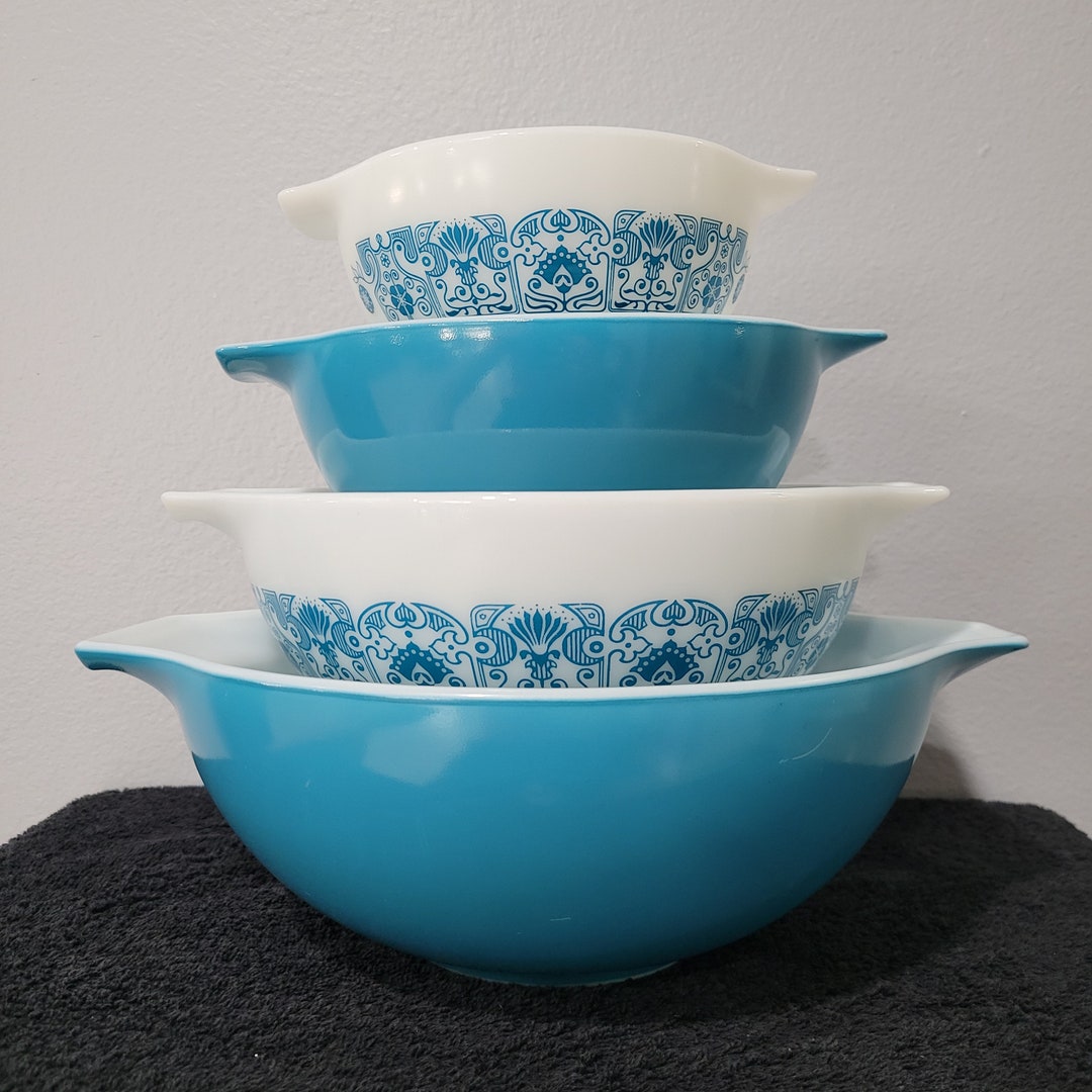 Pyrex Horizon Blue Cinderella Mixing Bowl Set - Etsy