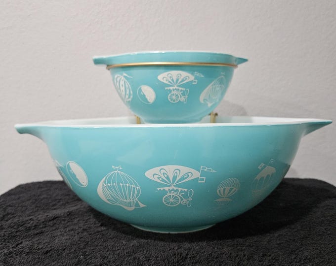 Pyrex Promo Balloons Chip & Dip Bowl Set W/ Cradle - Etsy
