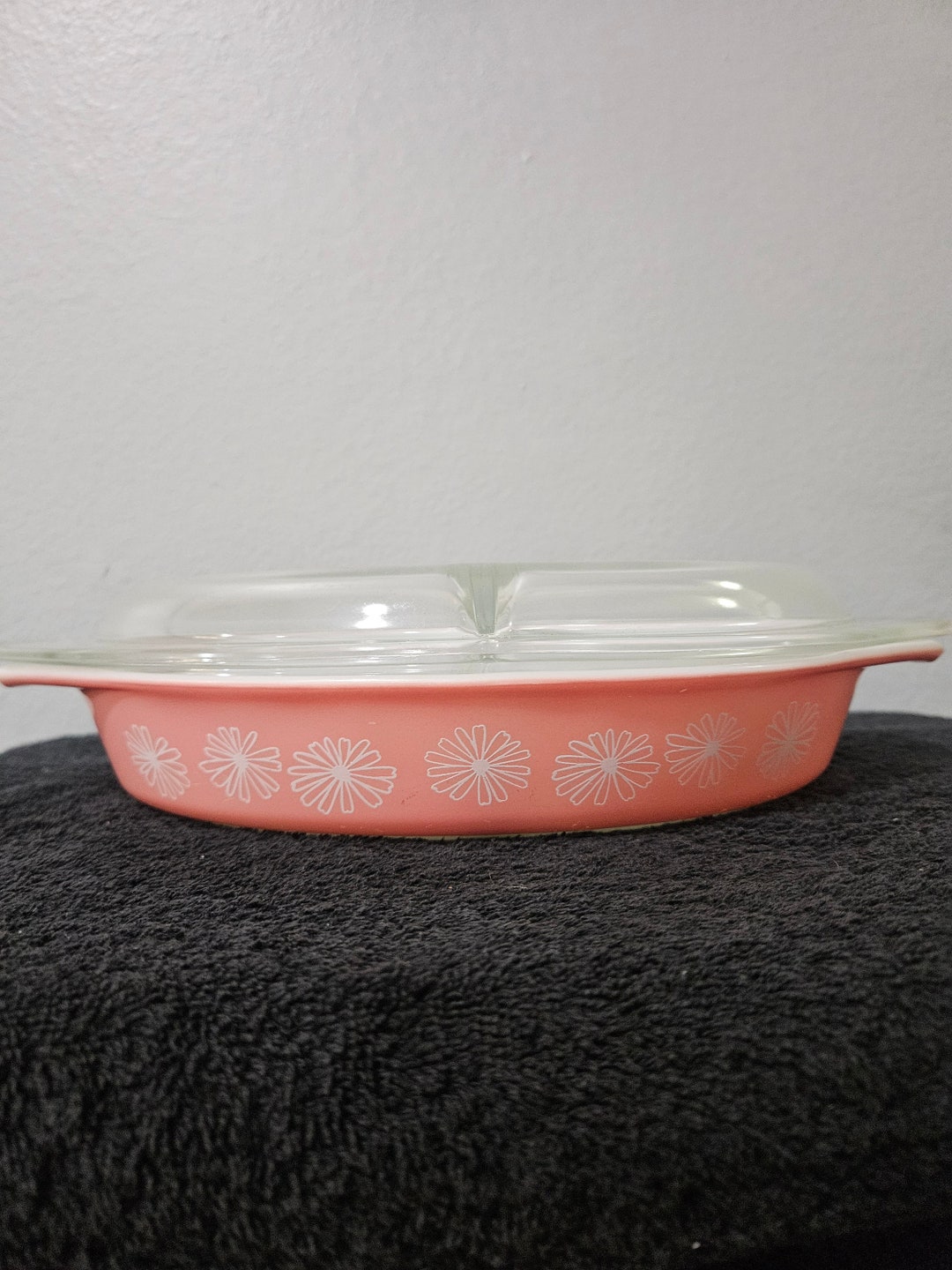 Pyrex Pink Daisy 063 Divided Casserole Dish - Etsy