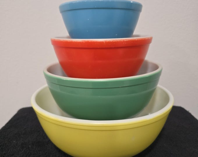 Pyrex Early Primary Mixing Bowl Set - Etsy
